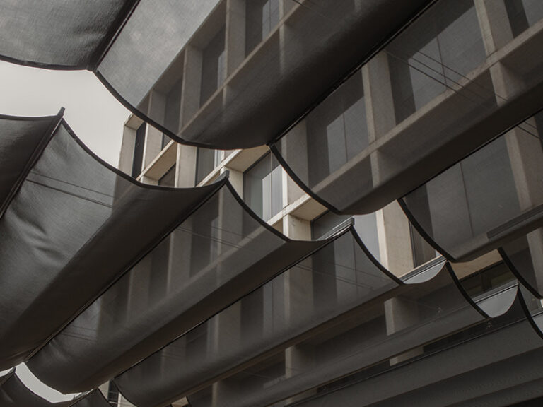 Retractable Shade sails for University Campus | Aalta Group retractable ...